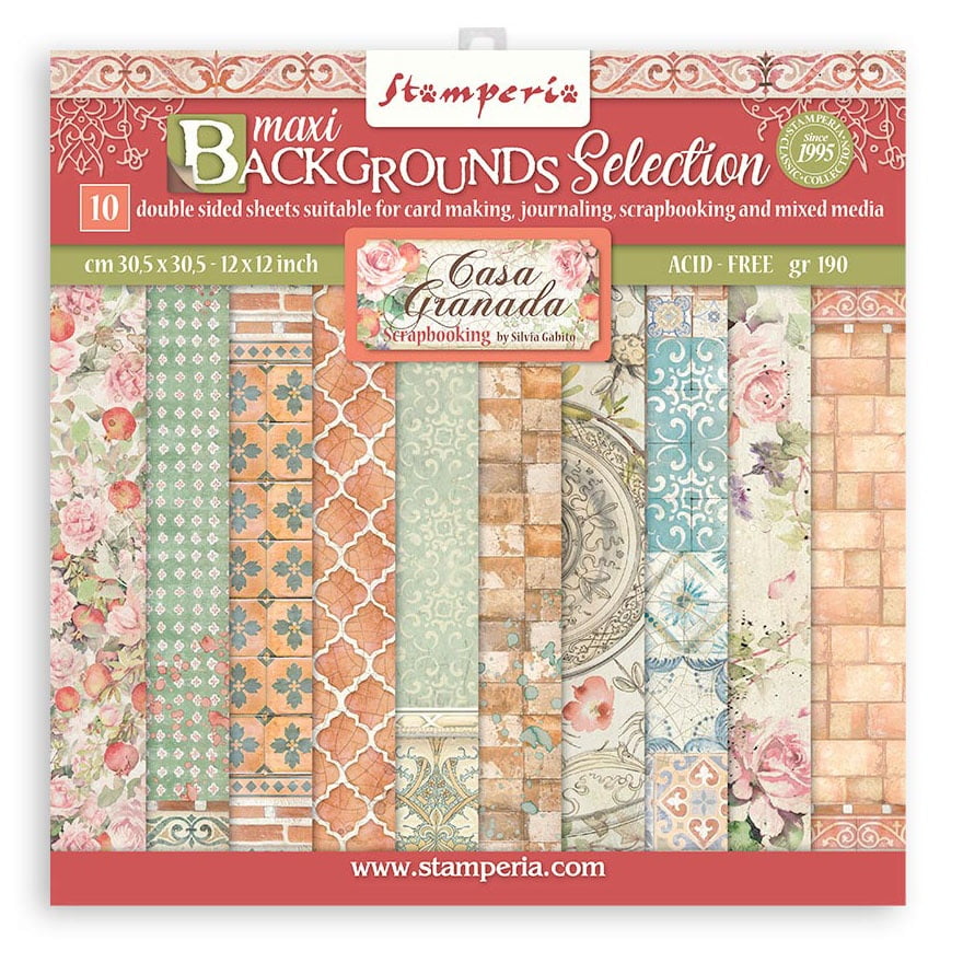 Stamperia Backgrounds Double-Sided Paper Pad 12"X12" 10/Pkg-Casa ...