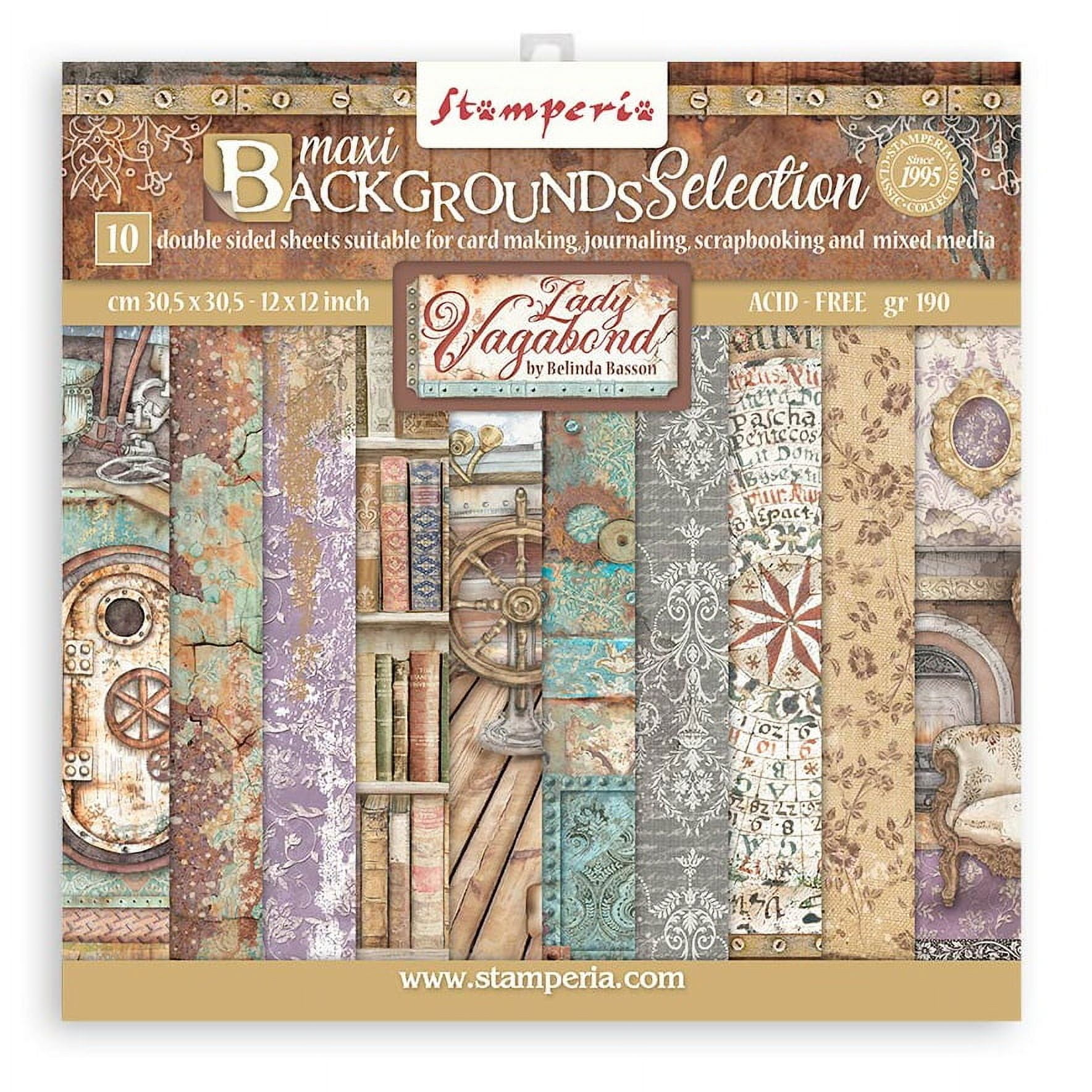 Stamperia Backgrounds Double-Sided Paper Pad 12"X12" 10/Pkg-Lady ...