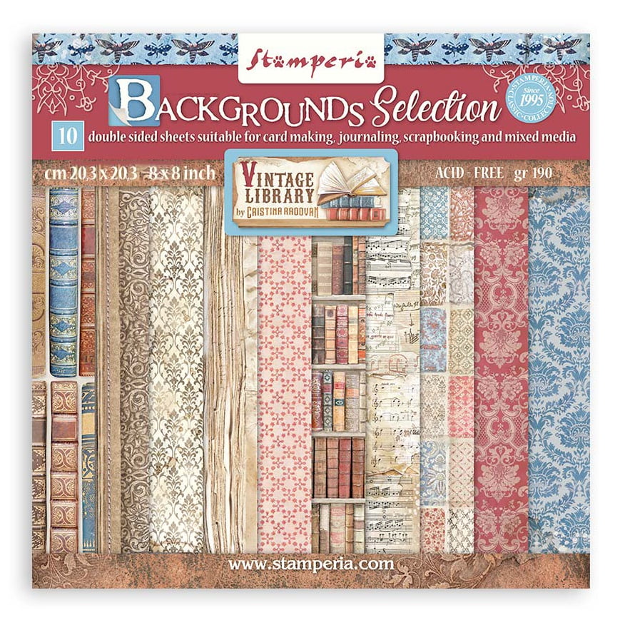 Stamperia Backgrounds Double-Sided Paper Pad 8"X8" 10/Pkg-Vintage ...