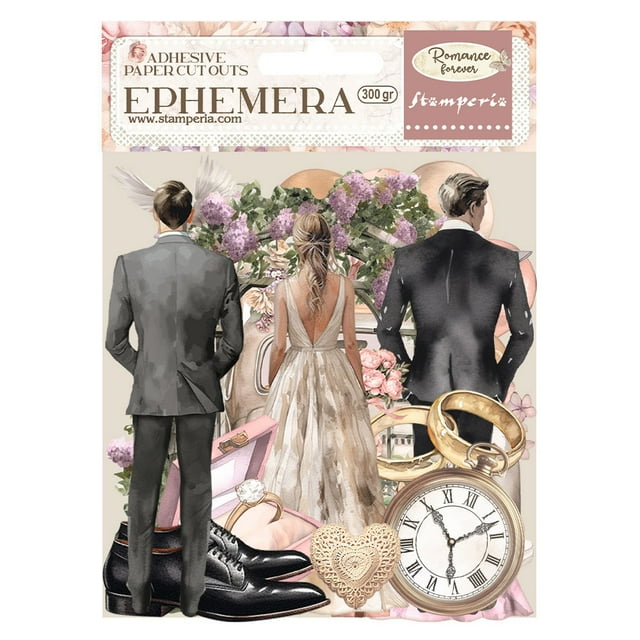 Stamperia Cardstock Ephemera Adhesive Paper Cut Outs-Romance Forever ...