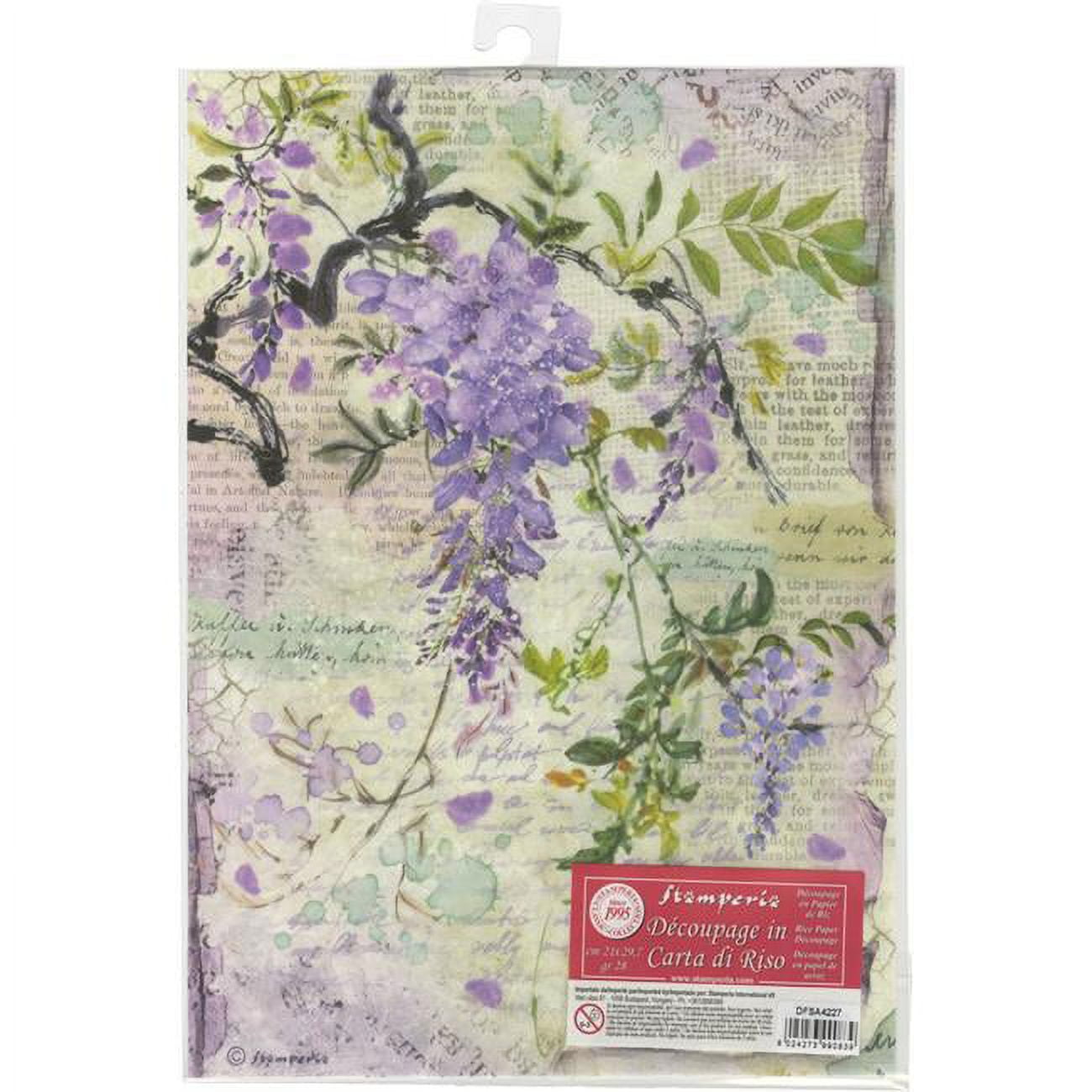 Stamperia DFSA4227 Rice Paper Sheet A4 - Wisteria - Walmart.com