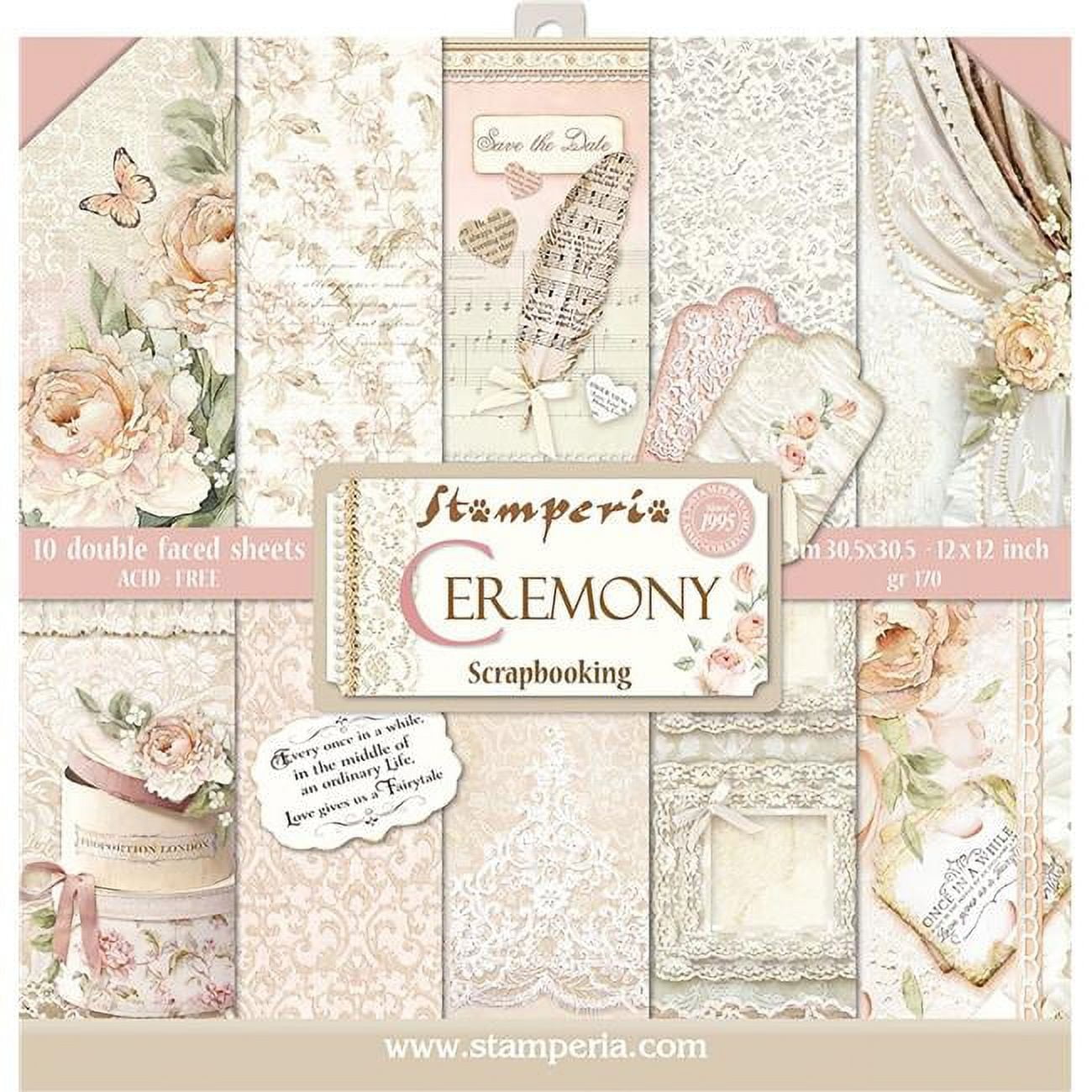 Stamperia Double-Sided Paper Pad 12"X12" 10/Pkg-Ceremony, 10 Designs/1 ...