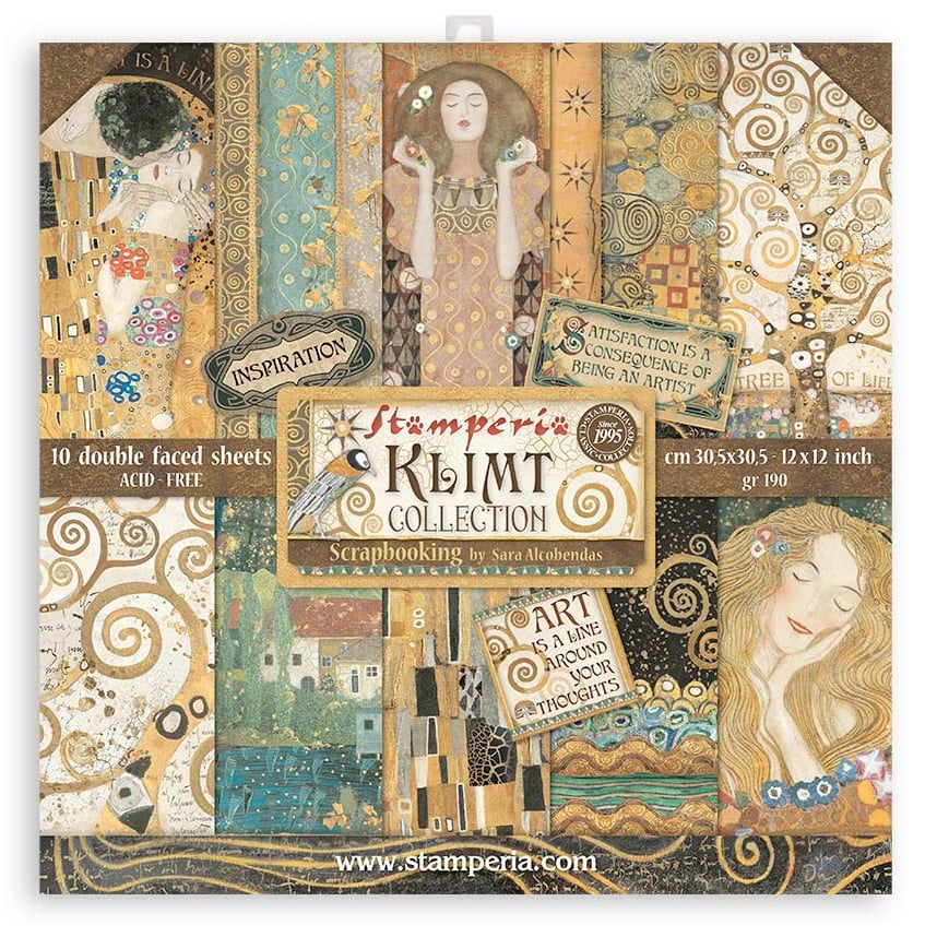 Stamperia Double-Sided Paper Pad 12"X12" 10/Pkg-Klimt, 10 Designs/1 ...