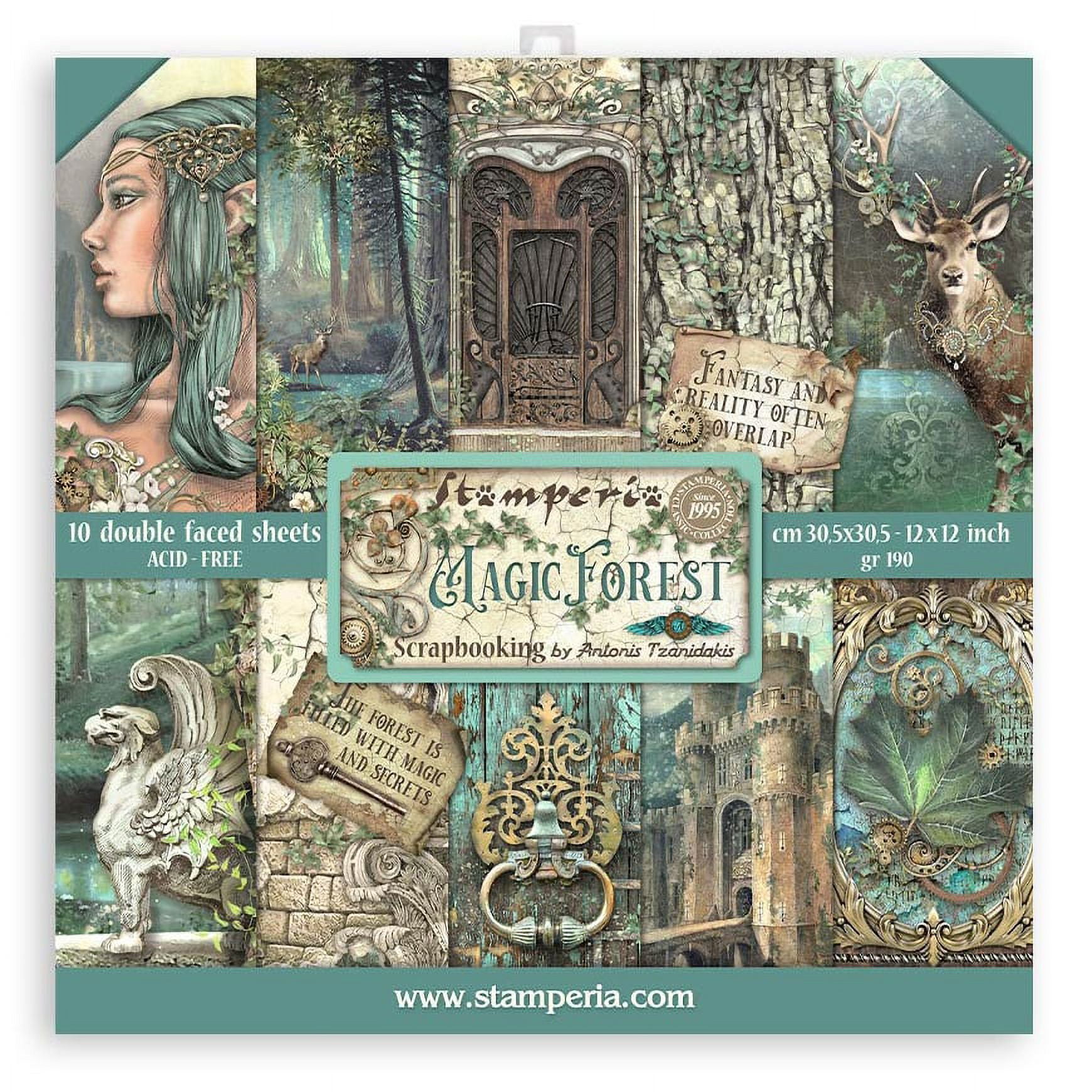 Stamperia Double-Sided Paper Pad 12"X12" 10/Pkg-Magic Forest, 10 ...