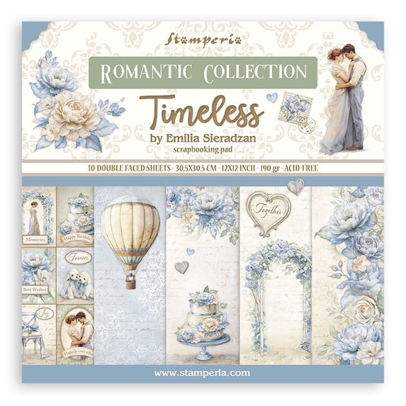 Stamperia Double-Sided Paper Pad 12"X12" 10/Pkg-Timeless, 10 Designs/ 1 ...