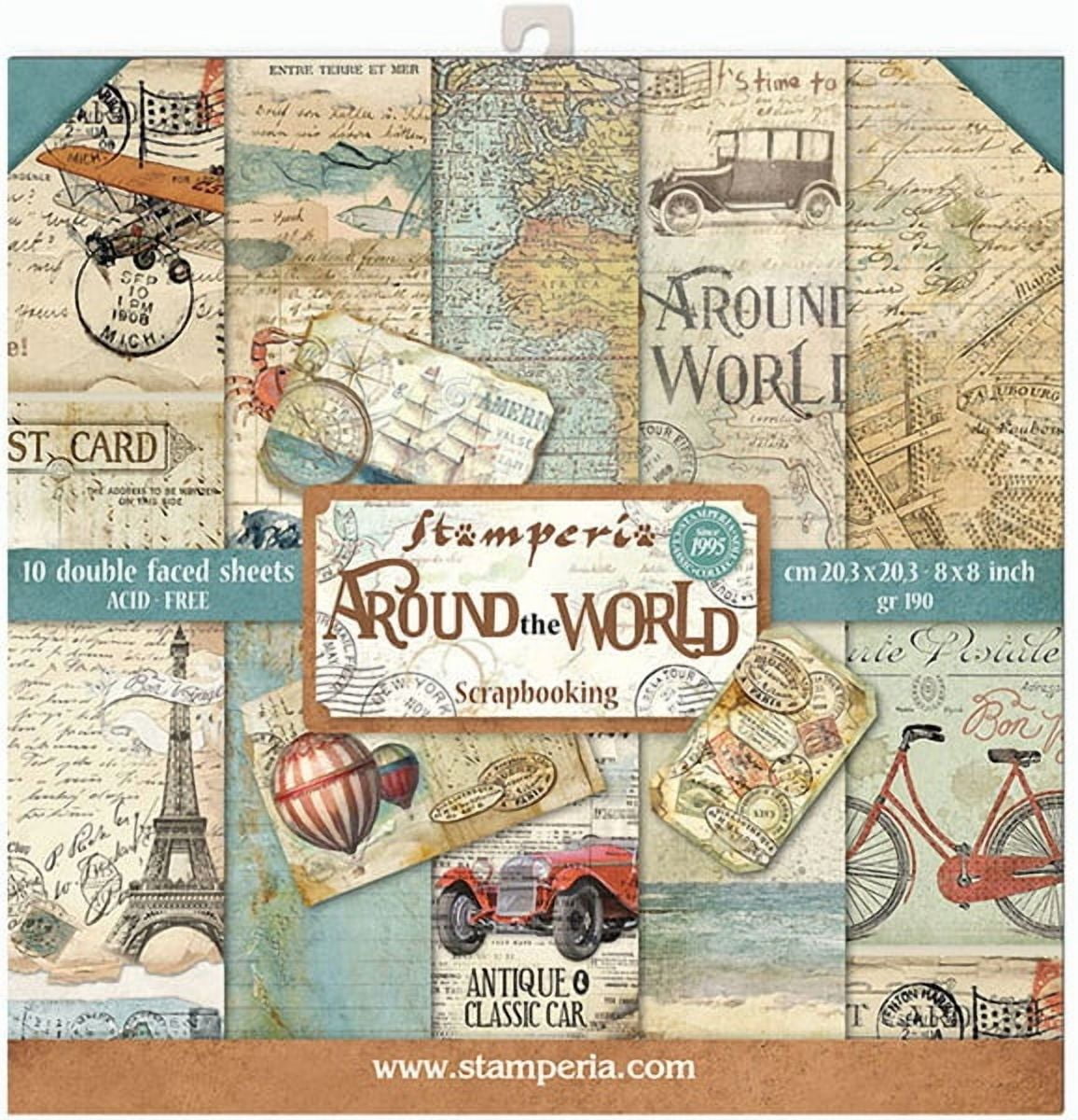 Stamperia Double-Sided Paper Pad 8"X8" 10/Pkg-Around The World ...
