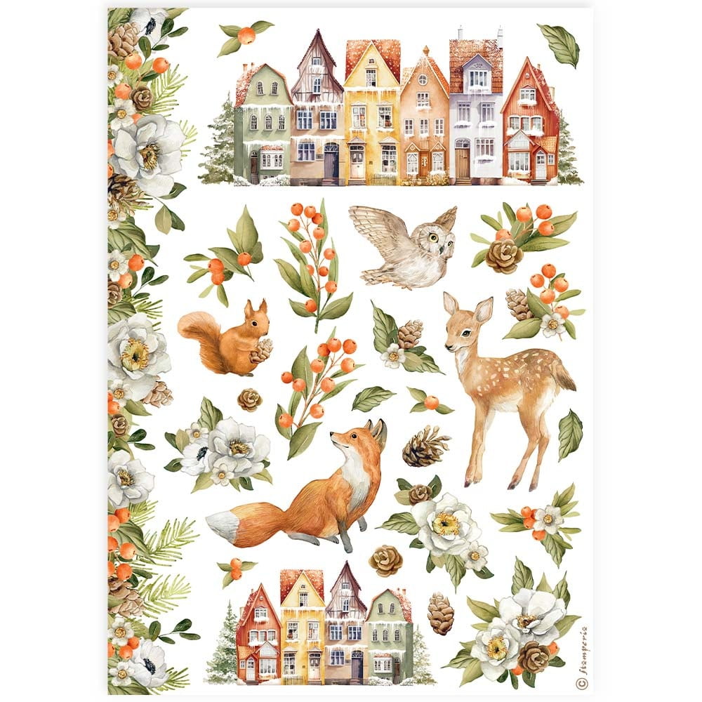 Stamperia Rice Paper Sheet A4-Classic Christmas Underwood - Walmart.com