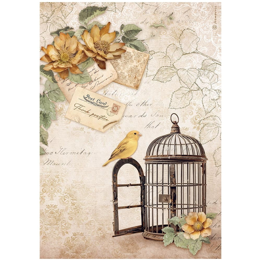 Stamperia Rice Paper Sheet A4-Golden Harmony Cage - Walmart.com