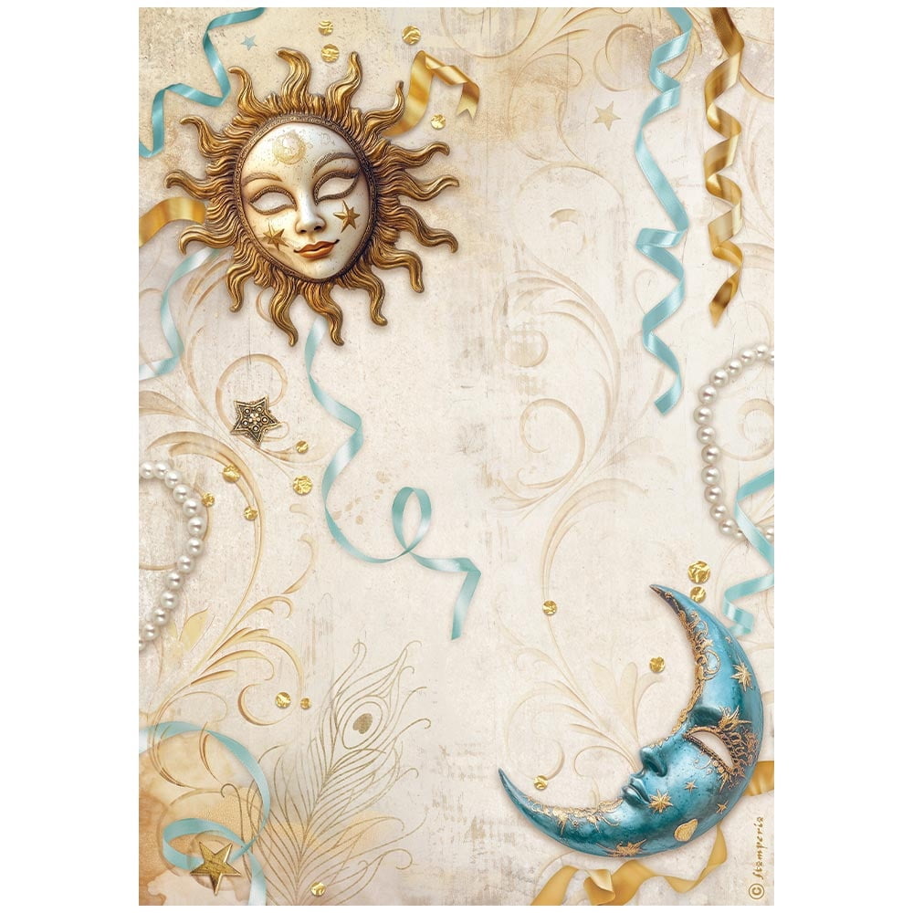 Stamperia Rice Paper Sheet A4-Masquerade Sun & Moon - Walmart.com