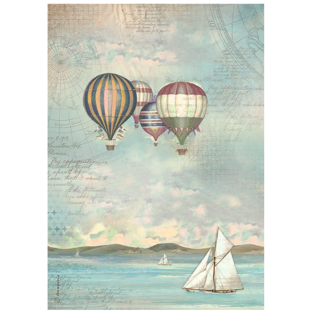 Stamperia Rice Paper Sheet A4-Sea Land Balloons - Walmart.com
