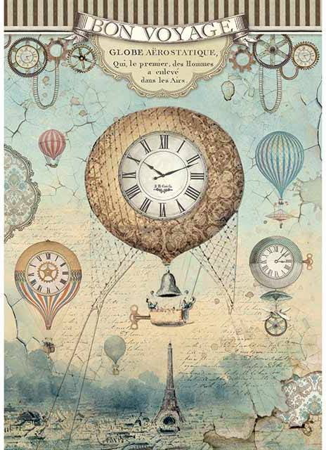 Stamperia Rice Paper Sheet A4-Voyages Fantastiques Balloon - Walmart ...