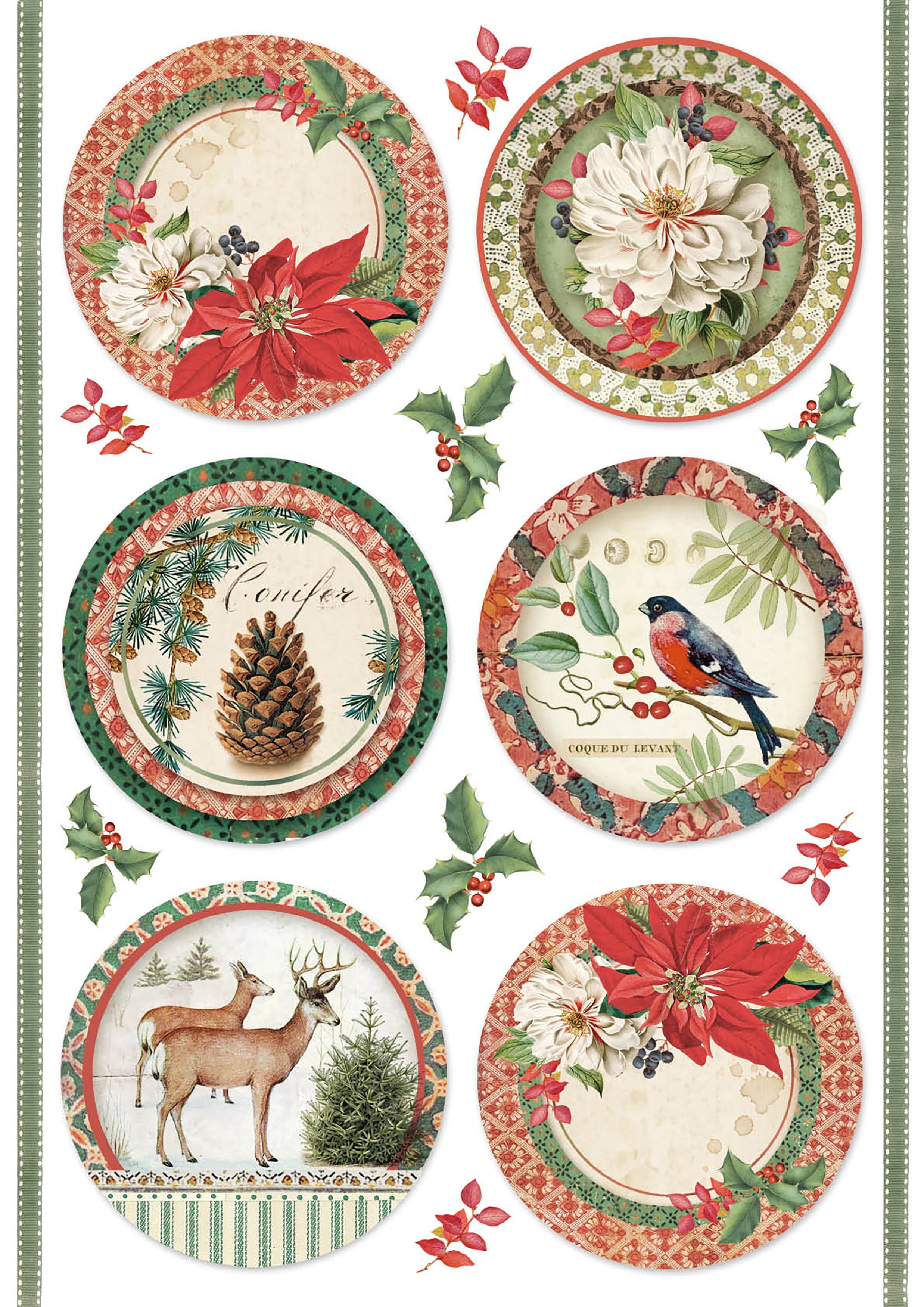 Stamperia Rice Paper Sheet A4-Winter Botanic Spheres - Walmart.com