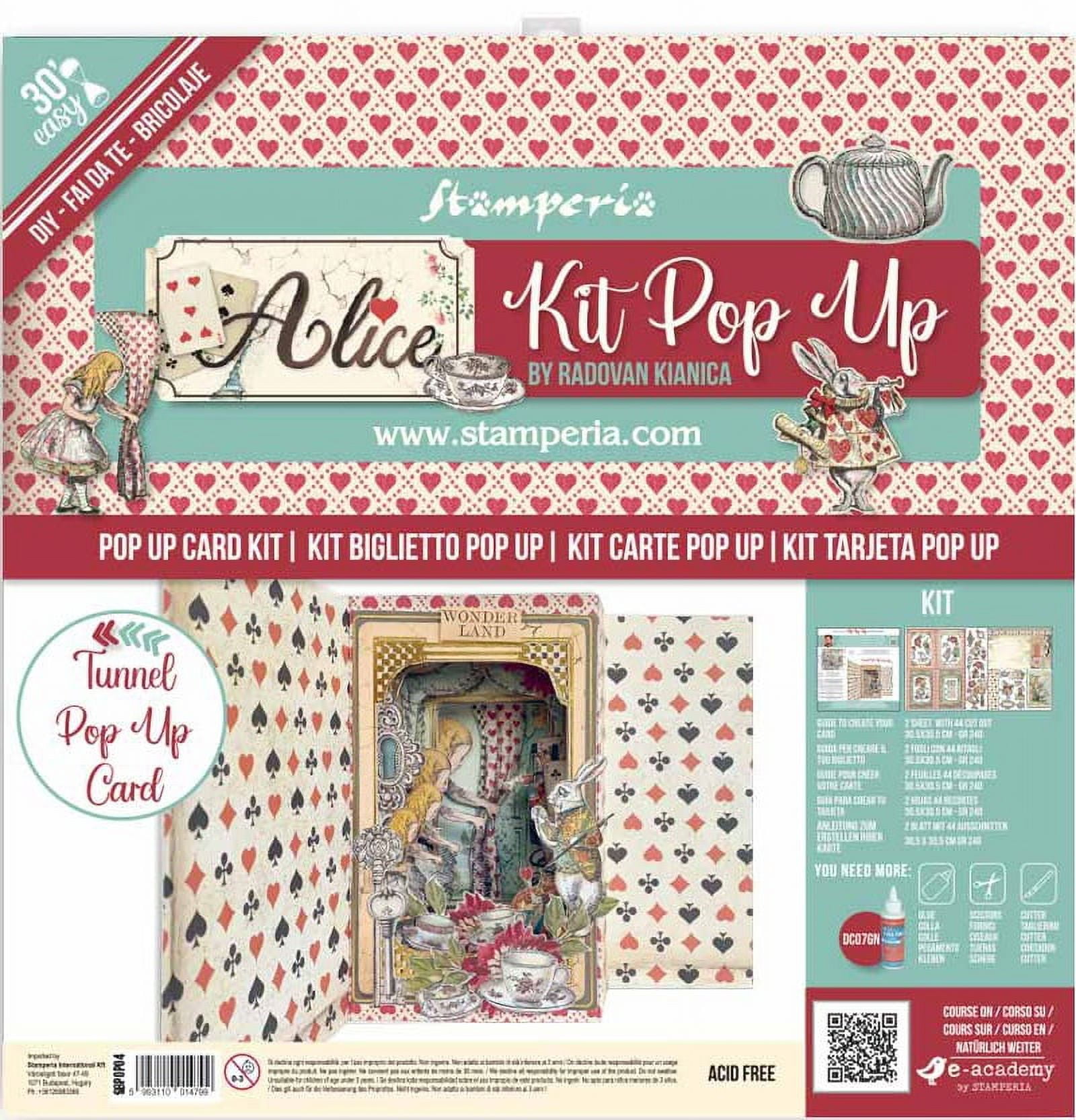 Stamperia Tunnel Pop-Up Card Kit-Alice In Wonderland - Walmart.com