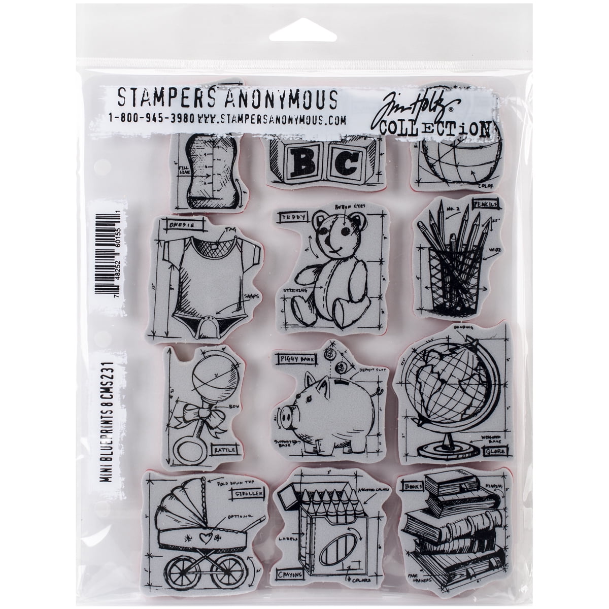 Stampers Anonymous 343792 Tim Holtz Cling Rubber Stamp Set - Mini ...