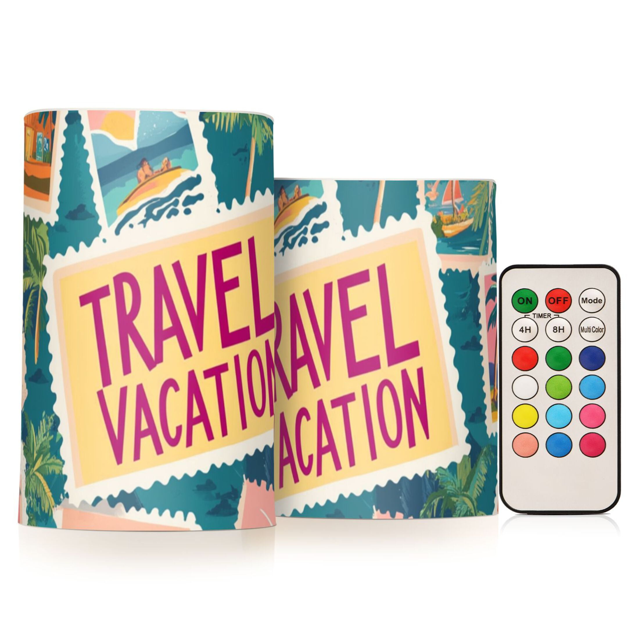 Stamps About Vacation Cartoon Flickering Flameless Candles LED Tealight ...