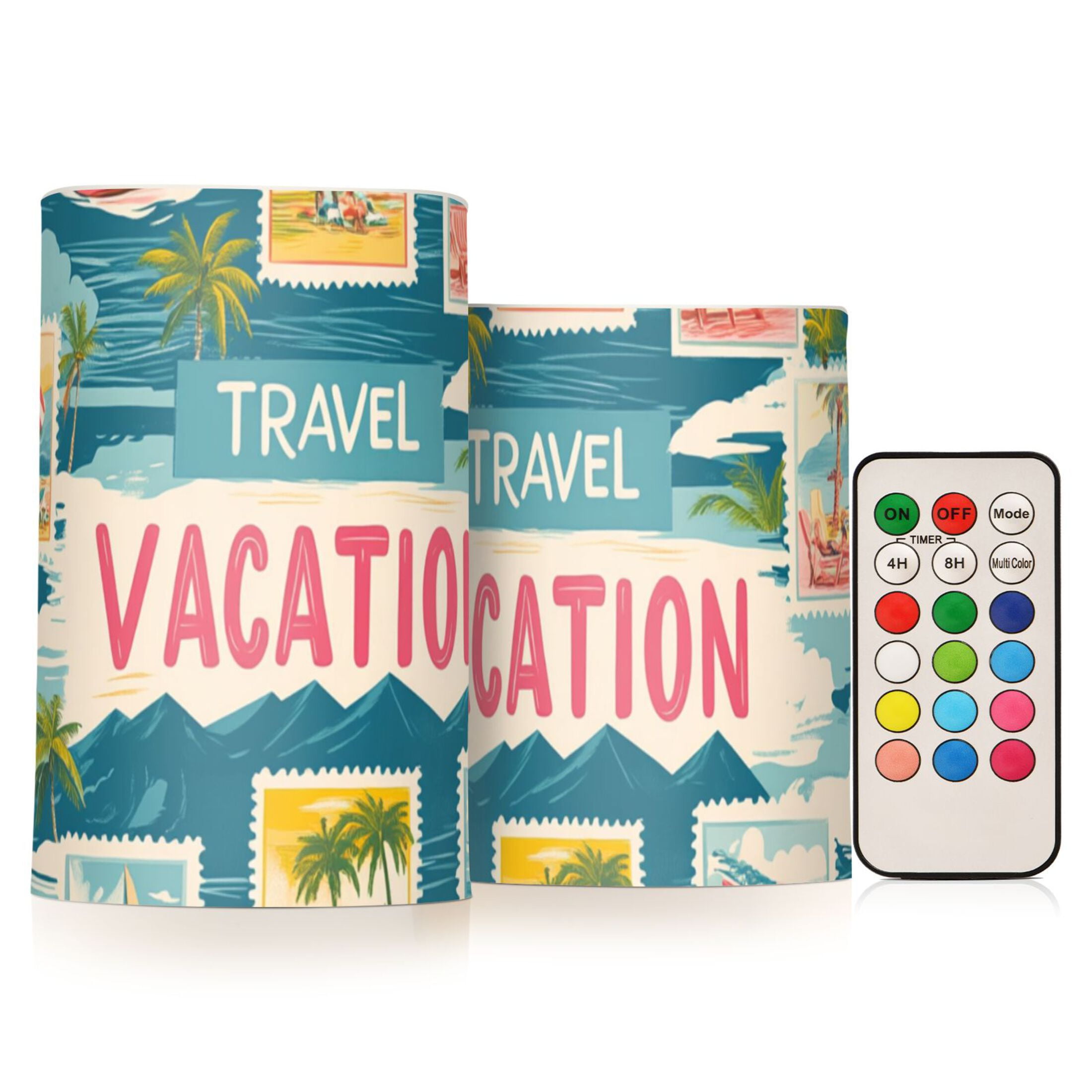 Stamps Coconut Trees Waves Flickering Flameless Candles LED Tealight ...