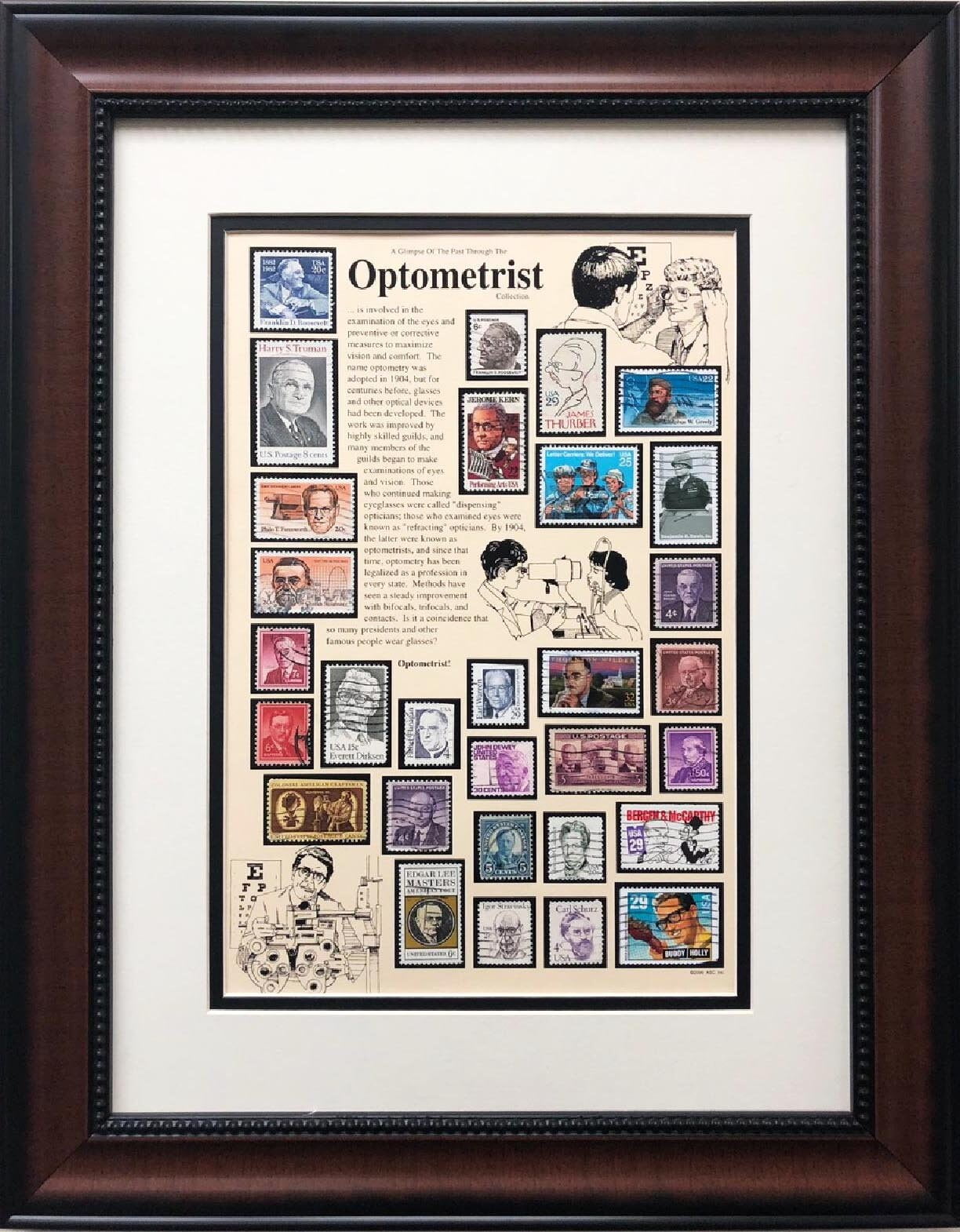 Stamps "Optometrist" Framed Stamp Art Generic - Walmart.com