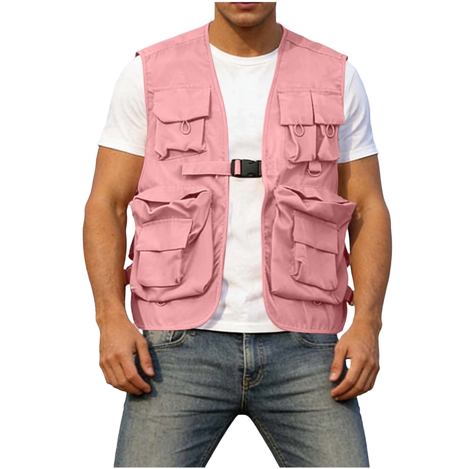 Stamzod Cargo Vest for Men Outdoor Travel Fishing Work Vest Jacket ...