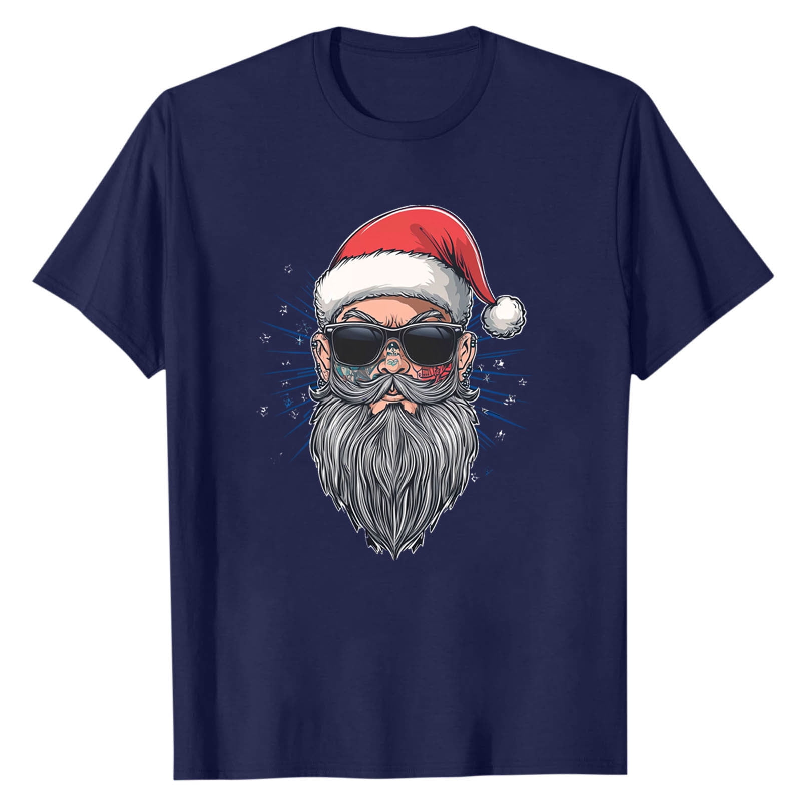 Stamzod Christmas Short Sleeve Shirts for Men 2025 Xmas Crewneck Santa ...