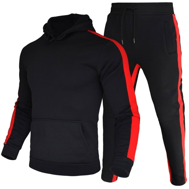 Stamzod Men's Fall Winter Jogging Tracksuit 2 Piece Athletic Hoodie ...