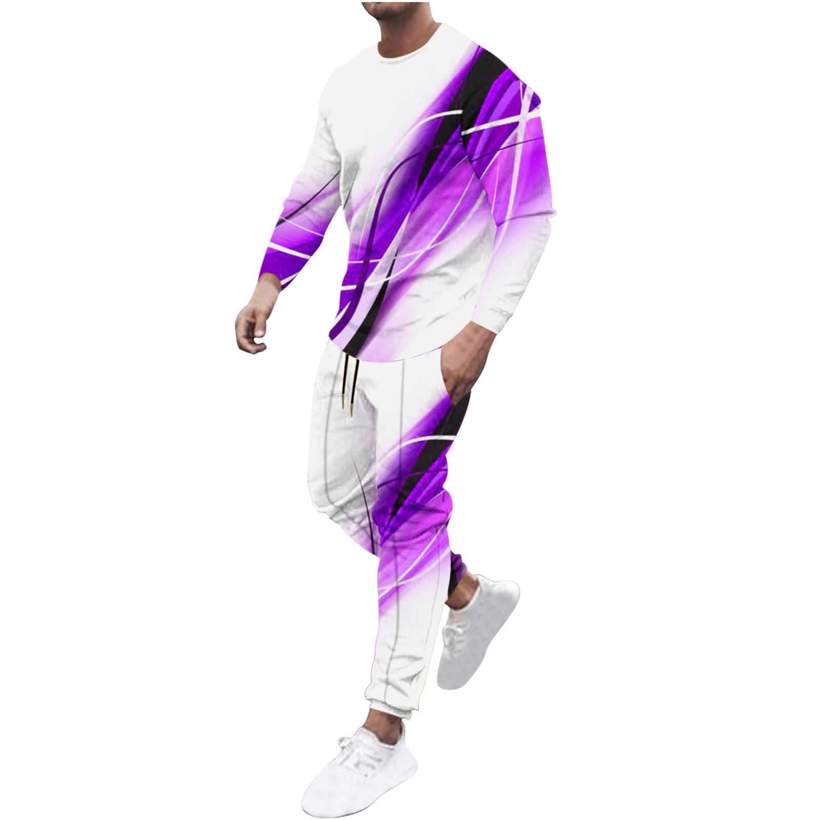Stamzod Fall Winter Men's Jogging Tracksuit 2 Piece Athletic Outfit ...