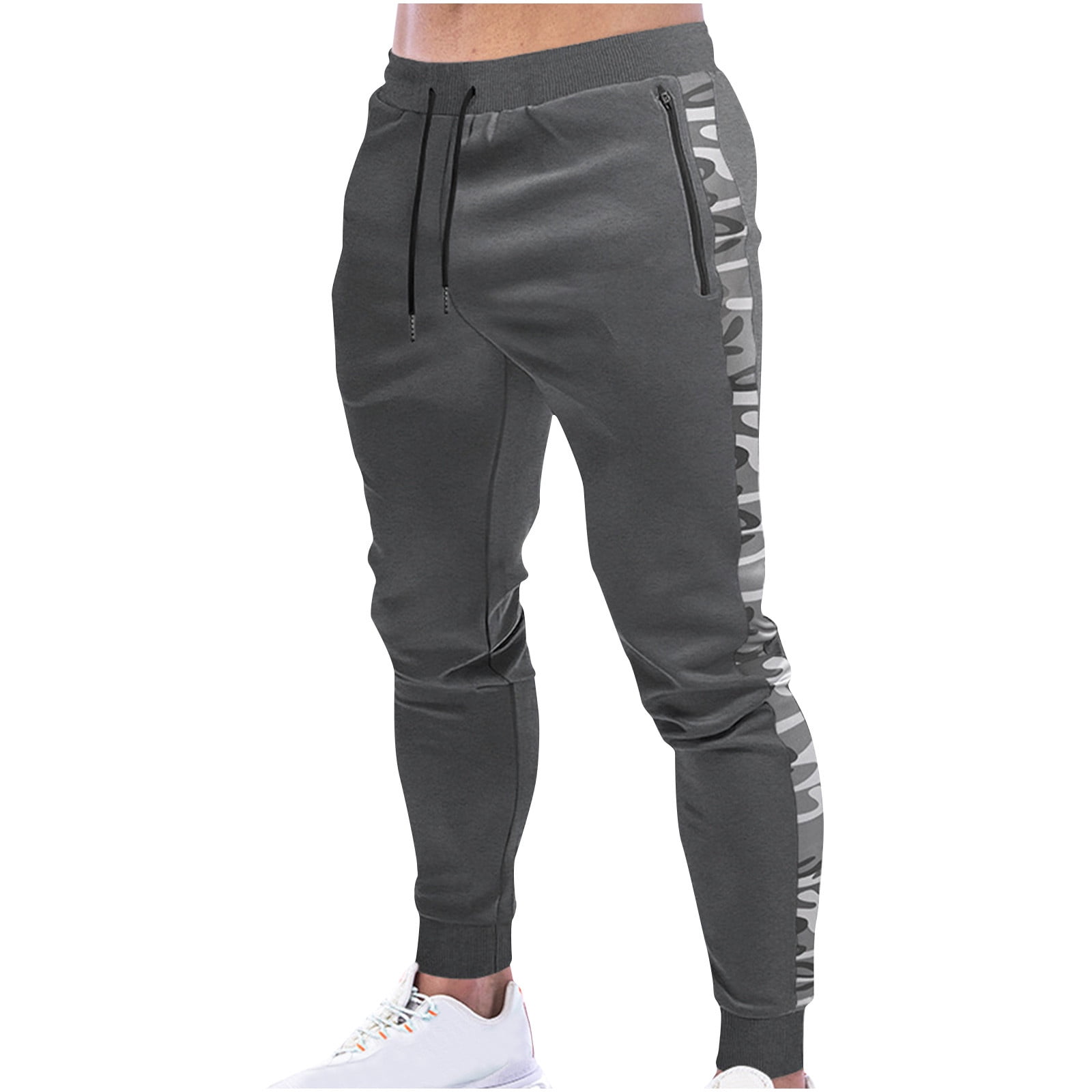 Stamzod Joggers for Men Casual Slim Fitness Sweatpants with Zipper ...