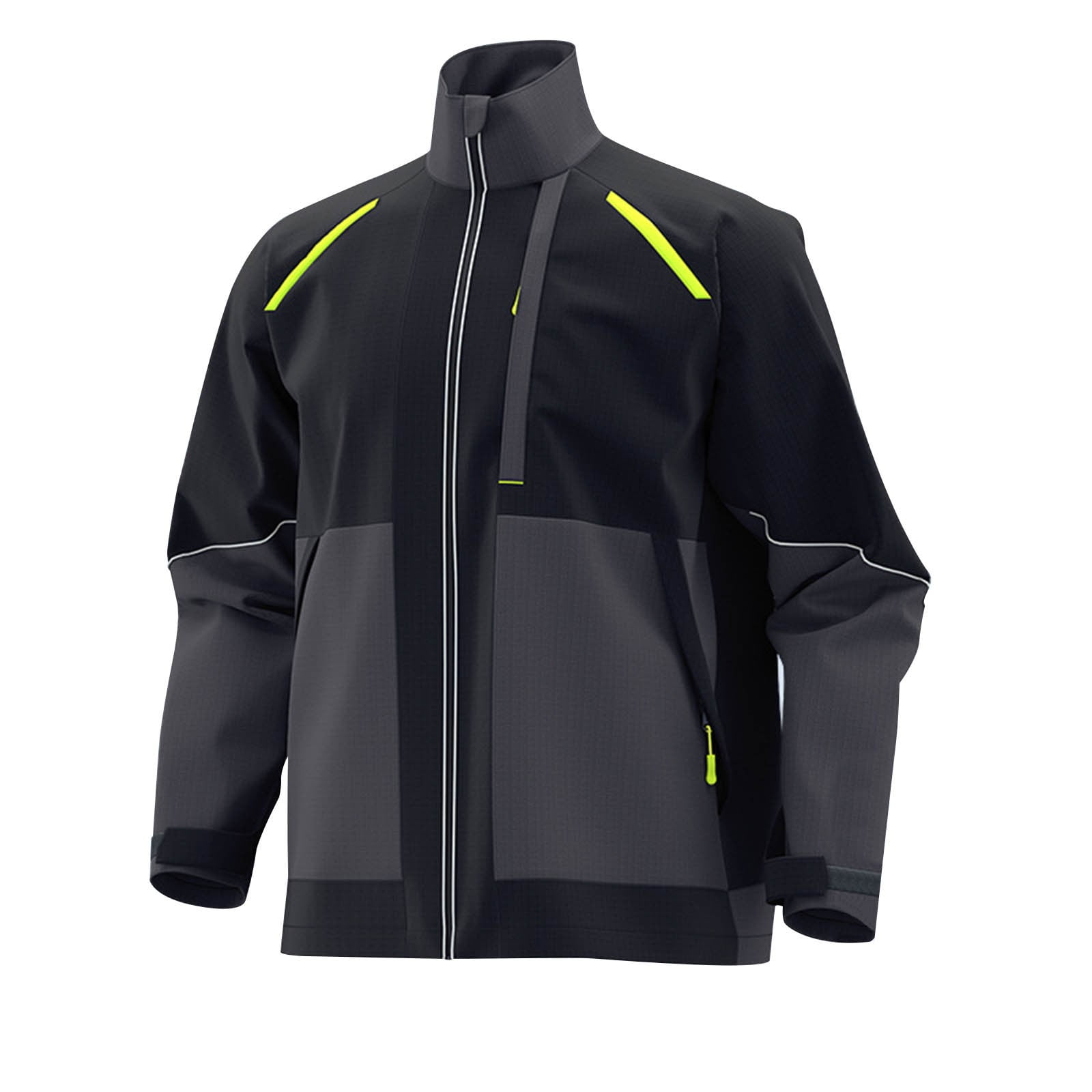 Stamzod Labor Work Jackets for Men Solid Color Long Sleeve Ripstop ...