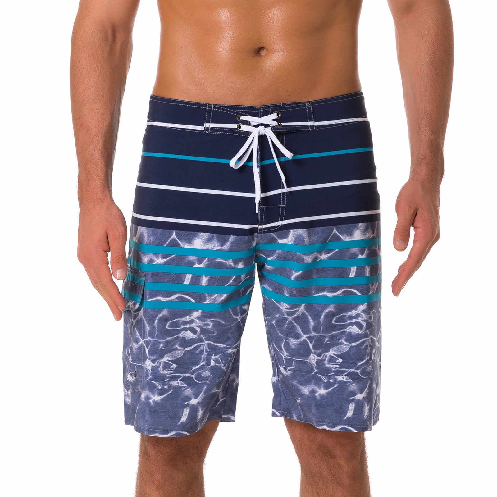 Stamzod Men Beach Short Quick Dry Swim Trunks Drawstring Waist Fashion ...