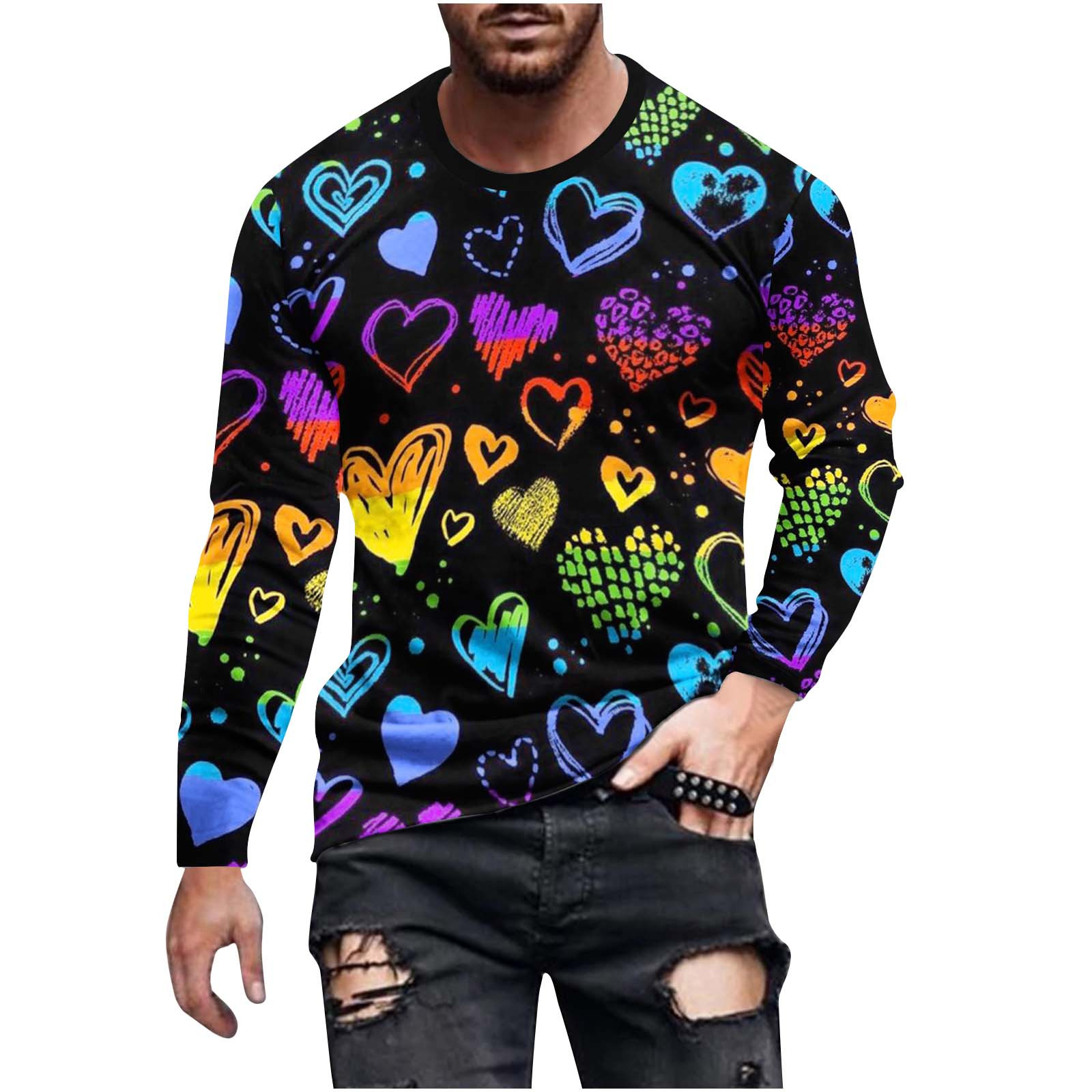 Stamzod Men Clothes Clearance Men's T Shirts Long Sleeve Streetwear ...