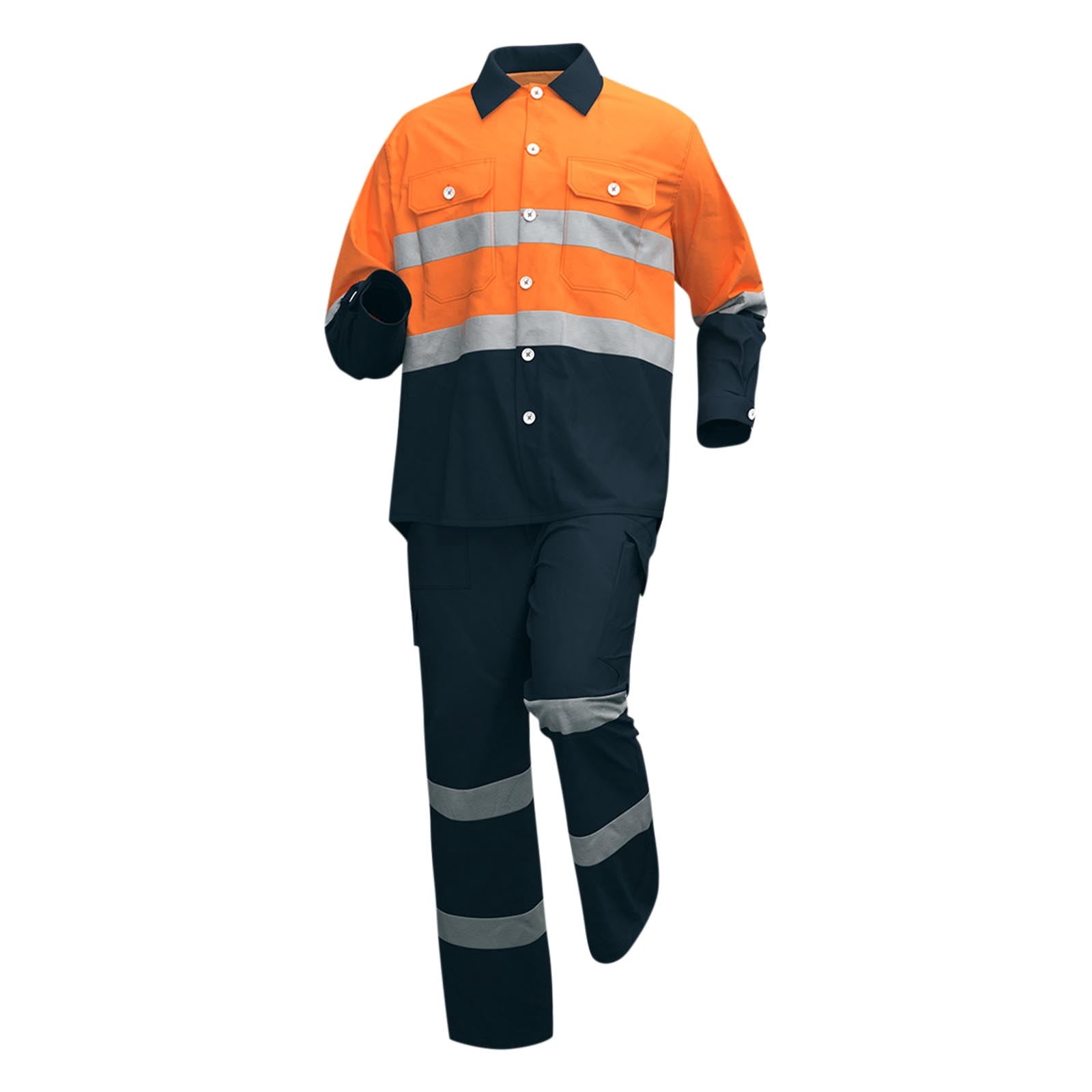 Stamzod Men Labor Work Sets Outfits 2 Piece Turndown Long Sleeve ...