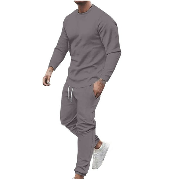 Stamzod Men Sets Outfits 2 Piece Casual Solid Fashion Round Neck