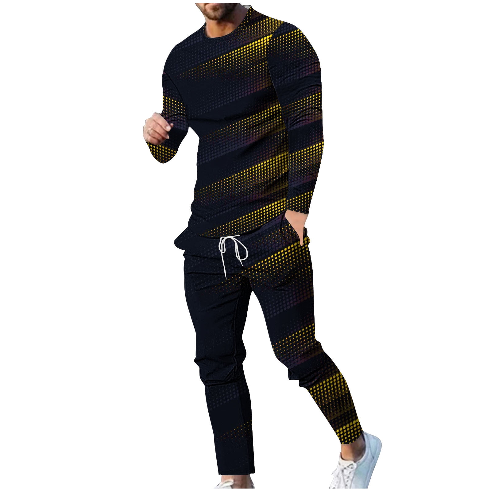 Stamzod Men's Casual 2 Piece Tracksuit Sets Long Sleeve Pullover Top ...