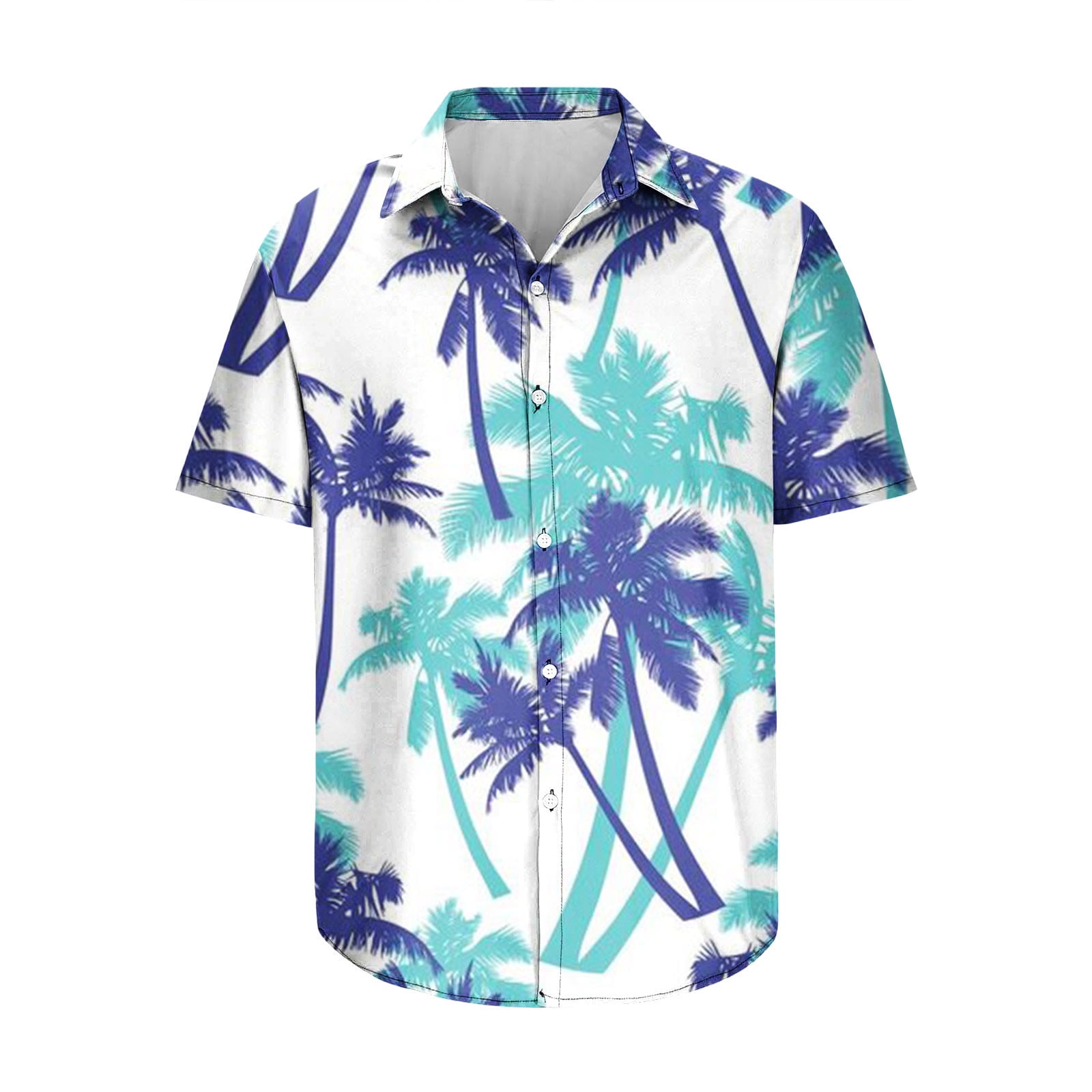 Stamzod Men's Hawaiian Short Sleeve Shirt Summer Vacation Beach Button ...