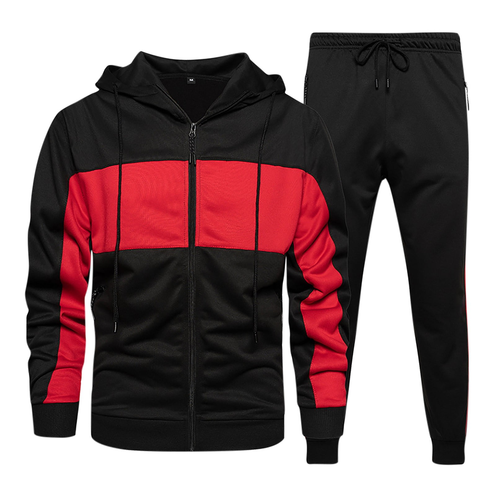 Stamzod Men's Hooded Athletic Tracksuit Long Sleeve Jogging Suits ...