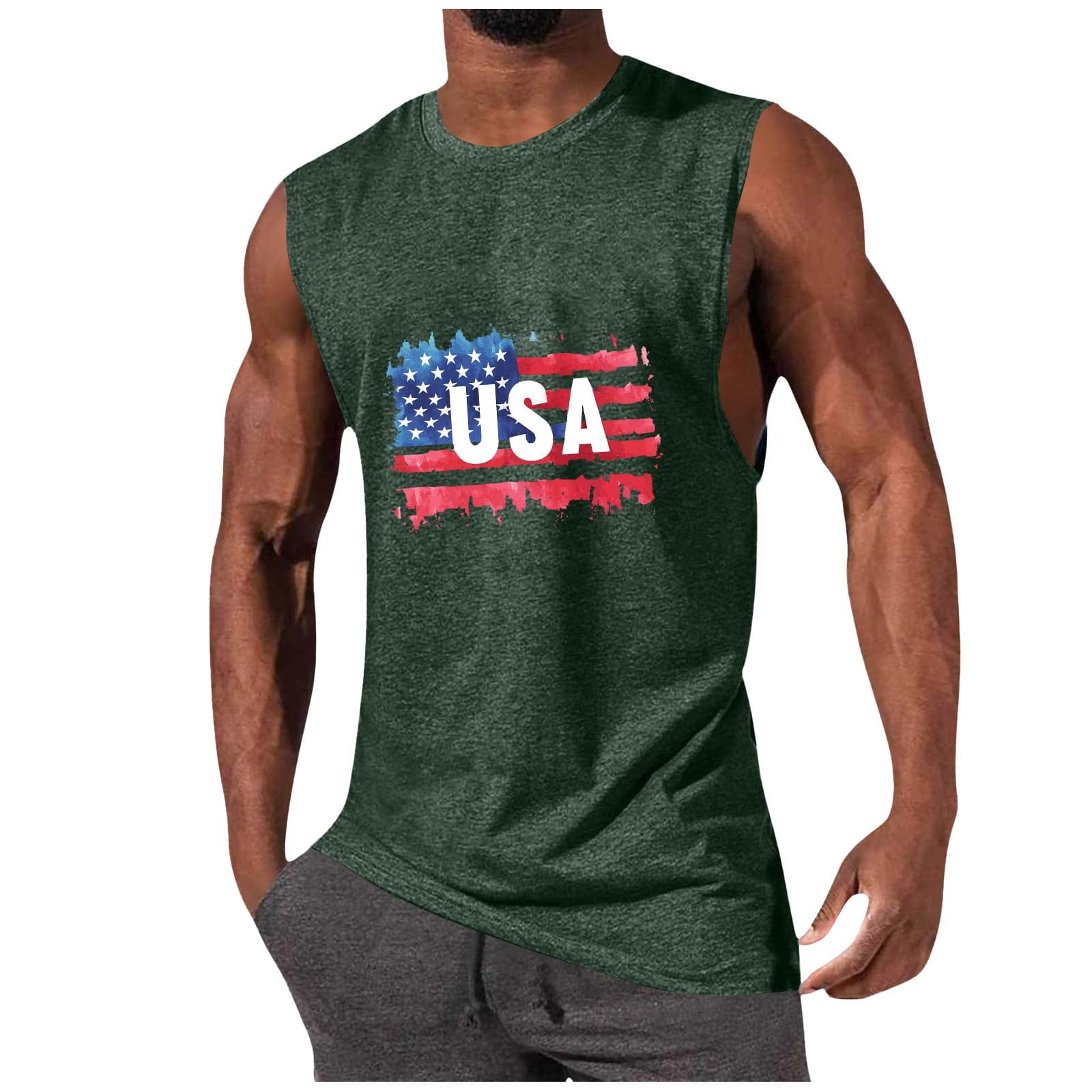 Stamzod Men's Sleeveless Shirts Gym Workout Tank Tops for Men Athletic ...