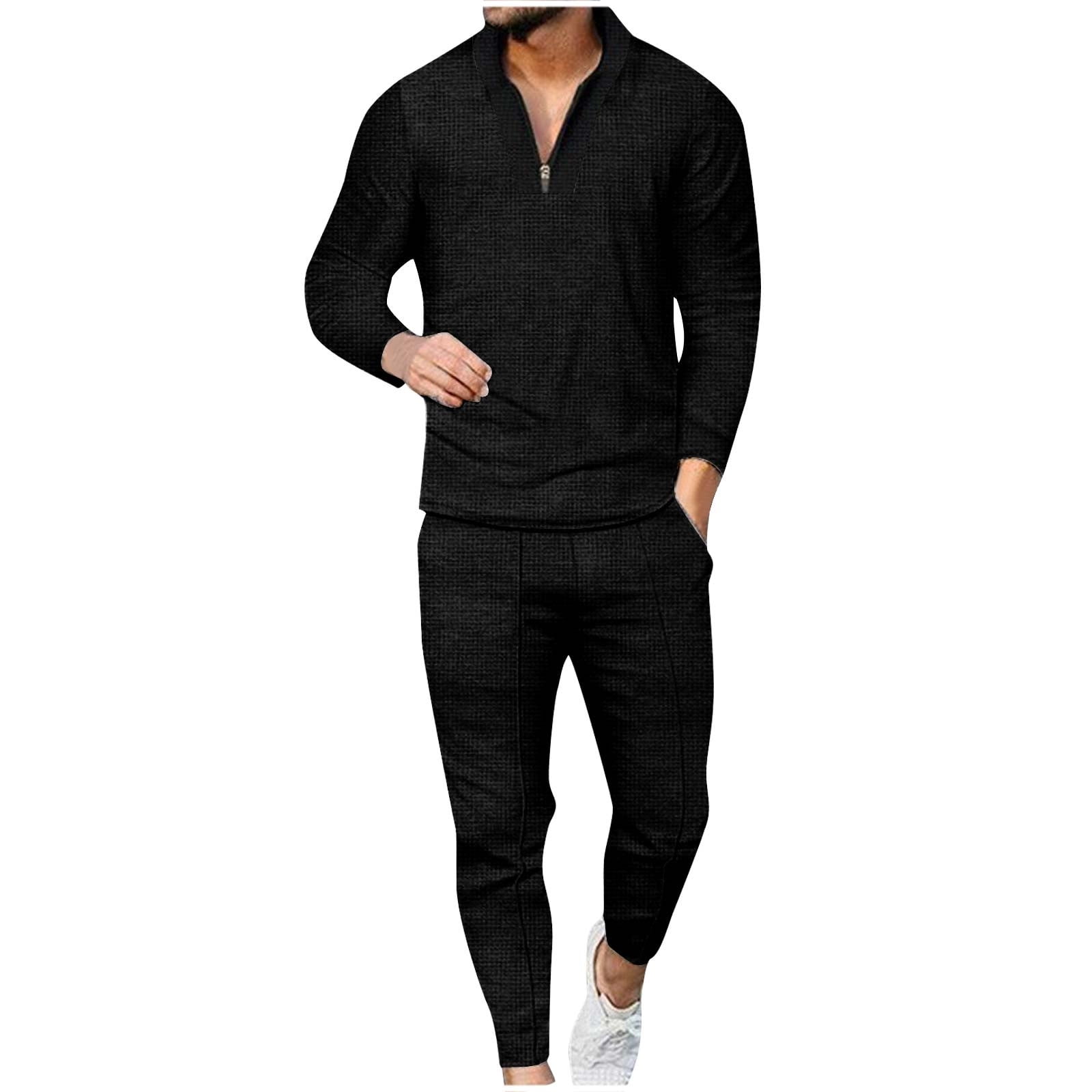 Stamzod Men's Suits Clearance Men's Tracksuits Set 2 Piece Sweatsuits Casual V Neck Men's ...