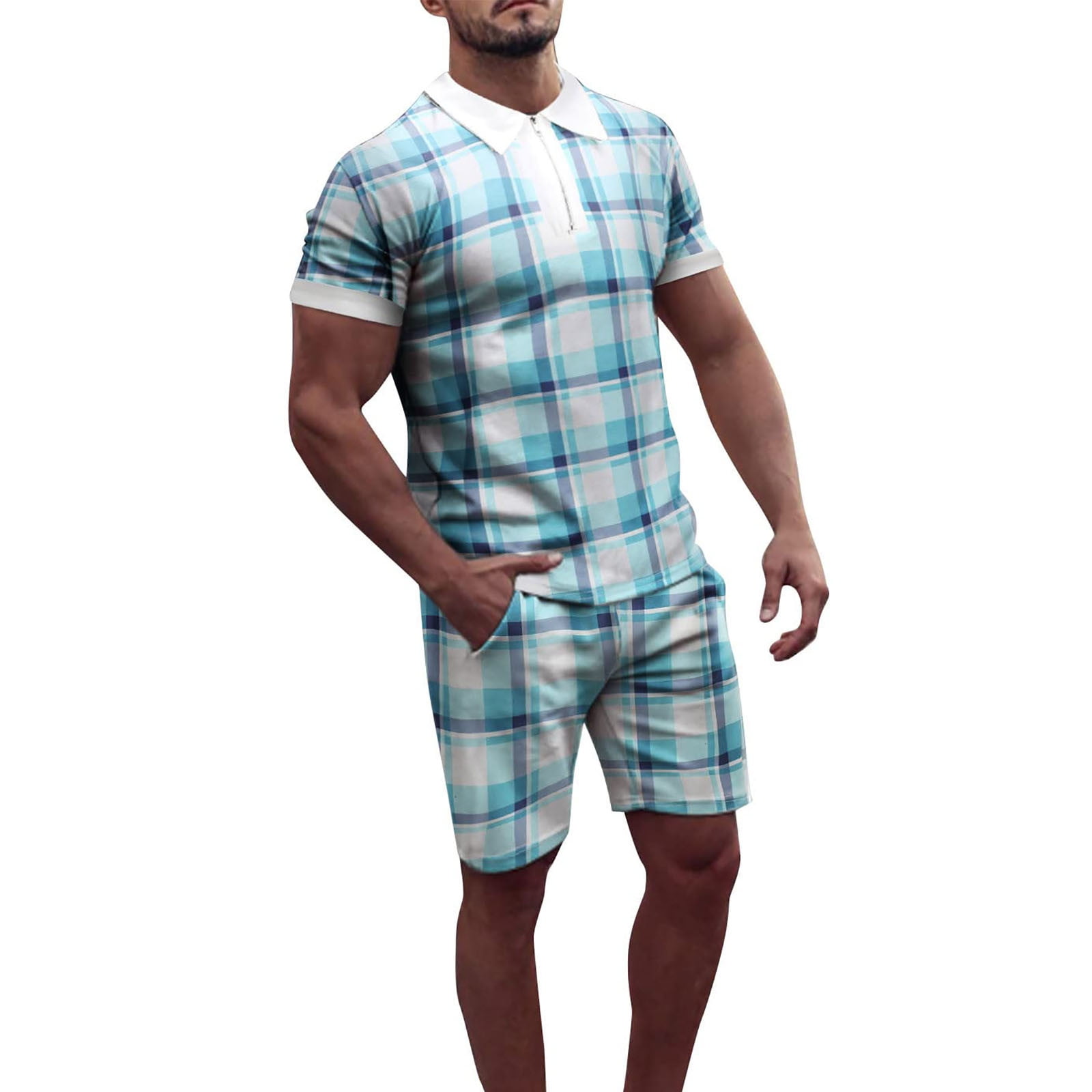 Stamzod Men's Suits Clearance Mens Short Sets 2 Piece Outfits Fashion ...