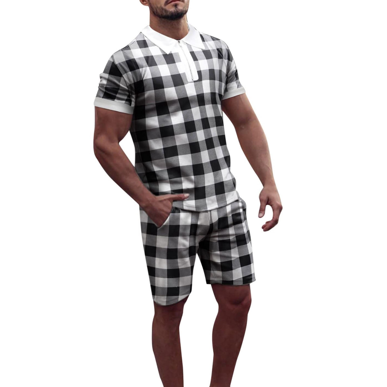 Stamzod Men's Suits Clearance Mens Short Sets 2 Piece Outfits Fashion ...