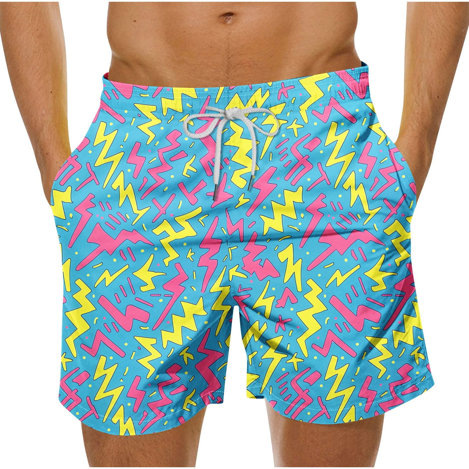 Stamzod Men's Swim Trunks Summer Vacation Hawaiian Swimming Trunks for ...