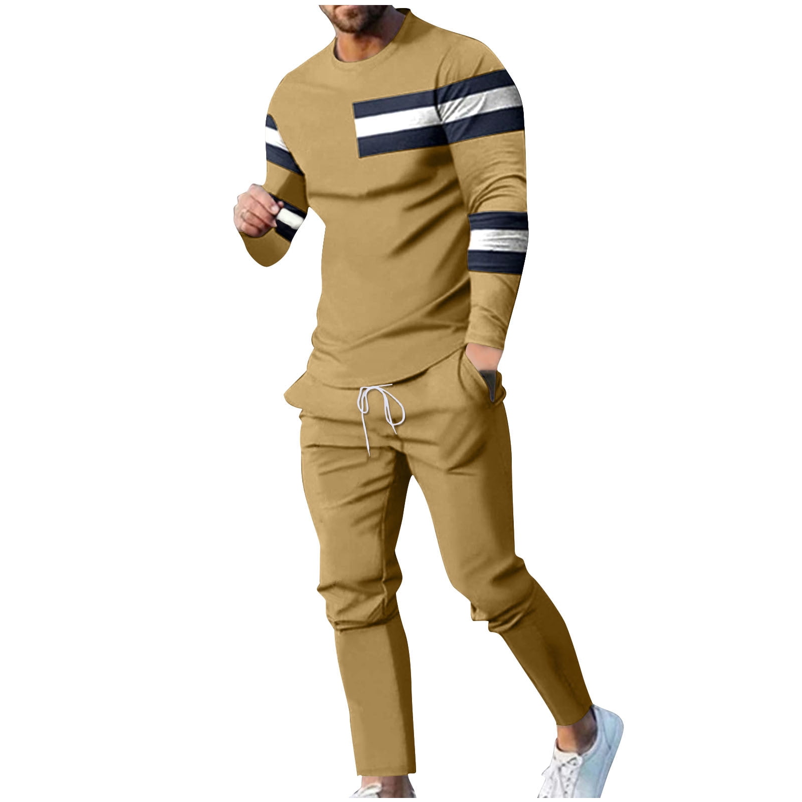 Stamzod Men's Track Suits 2 Piece Set Long Sleeve Warm Up Active ...