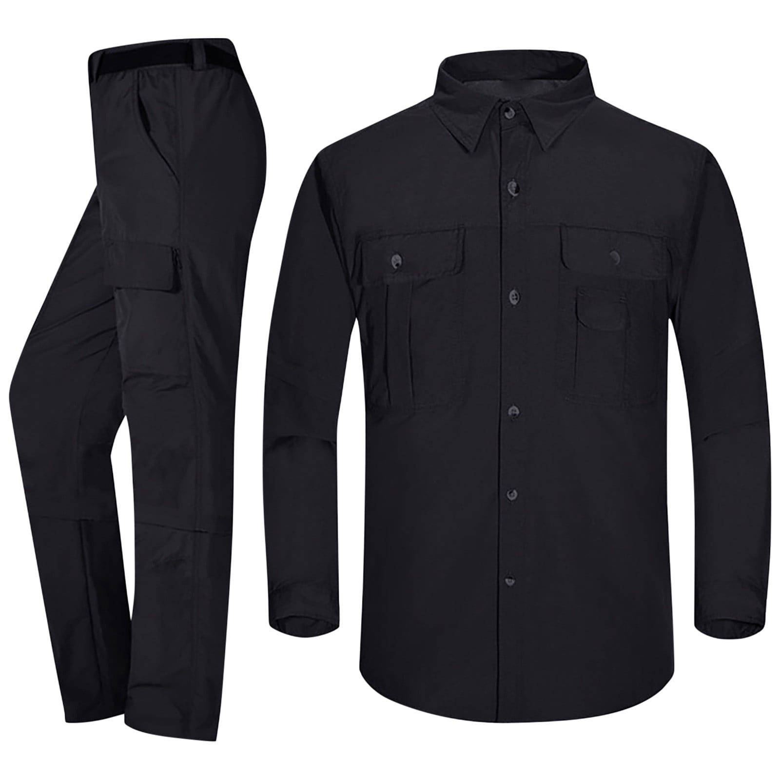 Stamzod Men's Tracksuits Detachable Long Sleeve Button Down Jacket And ...