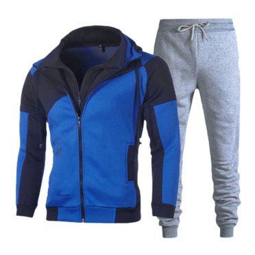Stamzod Men's Tracksuits 2 Piece Outfit Full Zip Patchwork Jogging ...