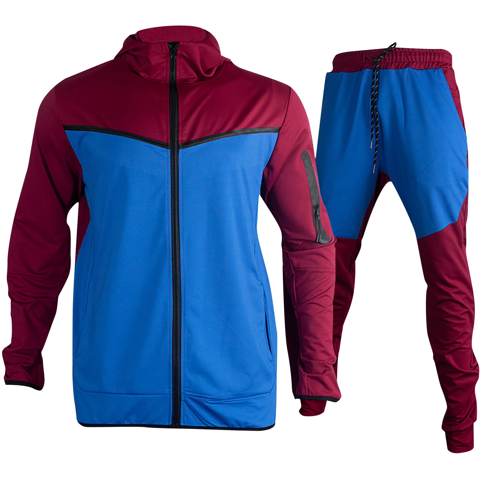 Stamzod Men's Tracksuits Plus Size Sweatsuits for Men Set 2 Piece ...