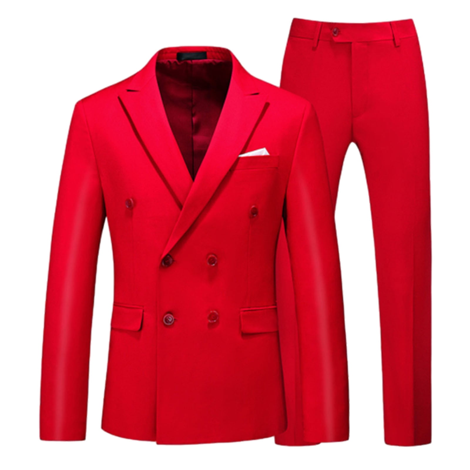 Stamzod Mens 2 Piece Double Breasted Suit Slim Fit Tuxedo Blazer and ...