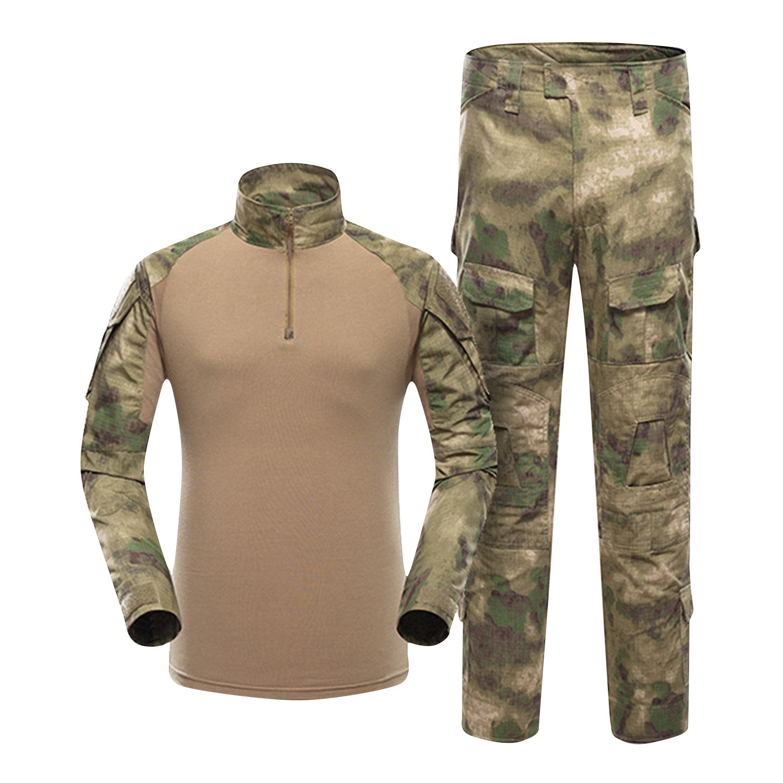 Stamzod Mens Camo Tracksuit Clearance Casual Long Sleeve 1/4 Shirt and ...