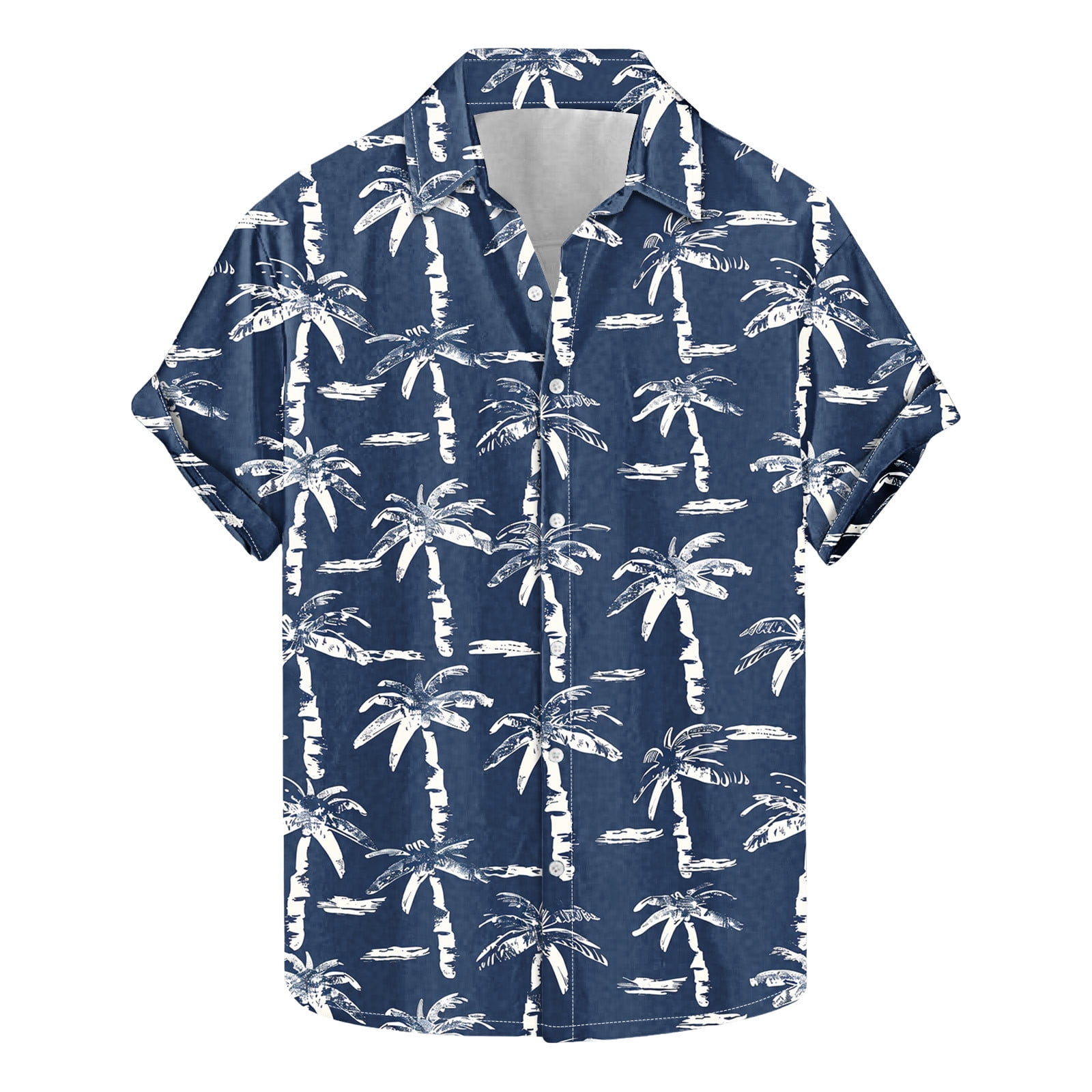 Stamzod Mens Hawaiian Shirt Clearance Fashin Plam Printed Summer ...