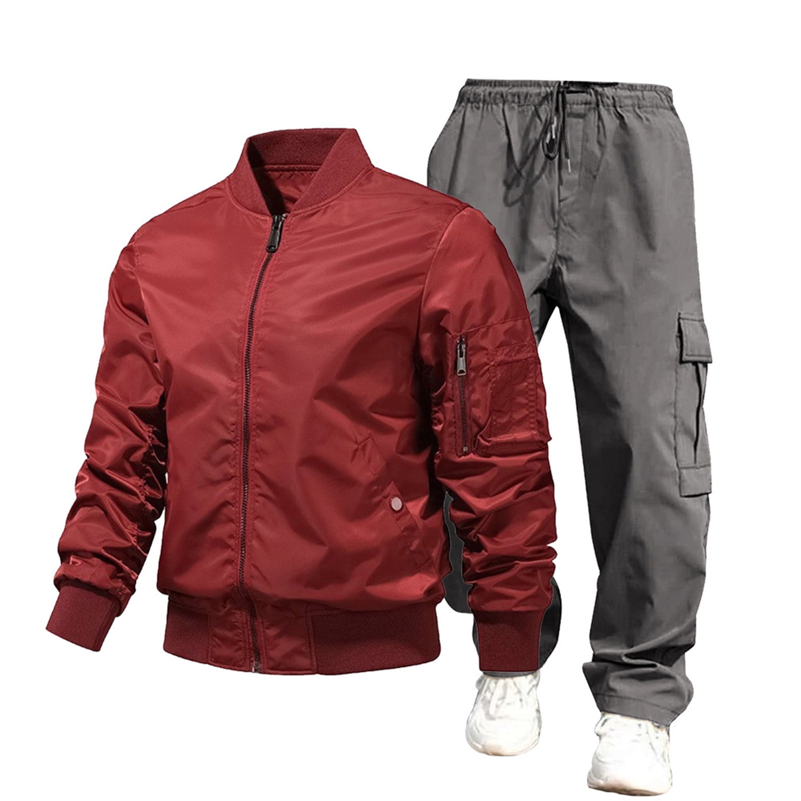 Stamzod Mens Track Suits 2 Piece Set Full Zip Jogging Suits Set Casual ...