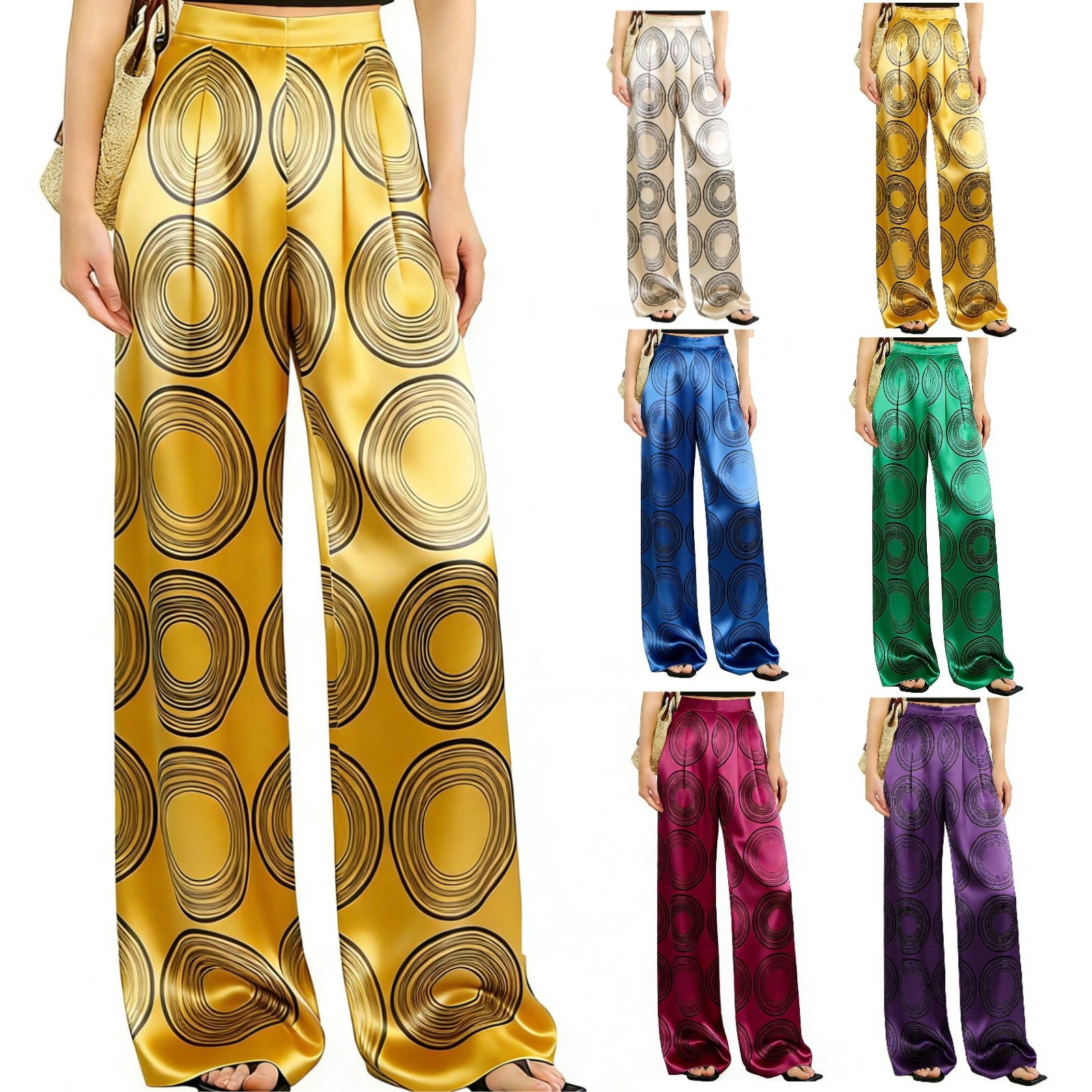 Stamzod Palazzo Pants for Women 2026 Summer Boho Floral Trousers Flowy ...