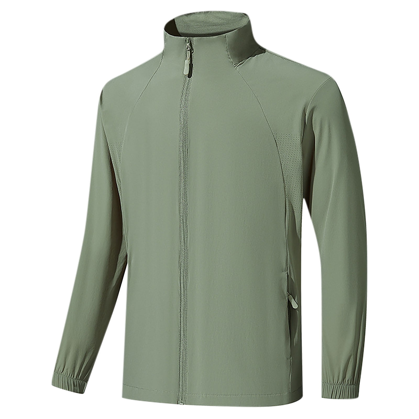 Stamzod Plus Size Sun Protection Shirts for Men Summer Solid Color ...