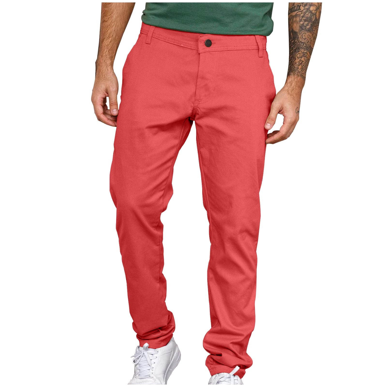 Stamzod Rugged Work Pants for Men Slim Fit Straight Leg Golf Pants Men ...